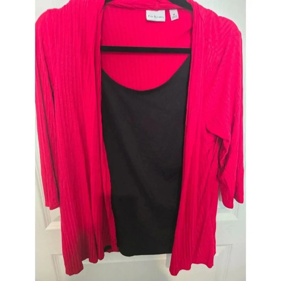 Tops | Kim Rodgers Red Black Cardigan M | Poshmark